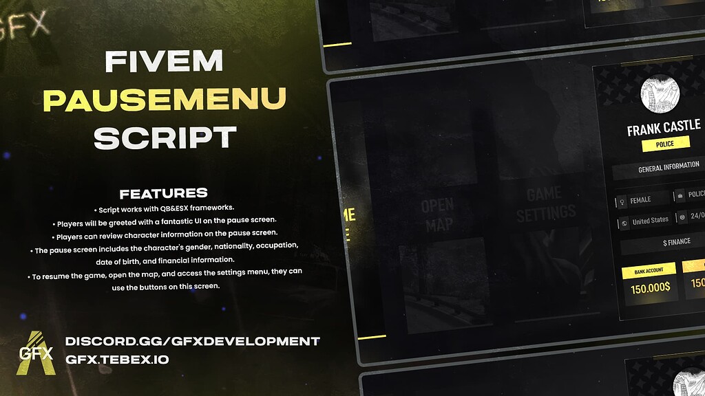 [PAID] GFX PAUSE MENU - FiveM Releases - Cfx.re Community