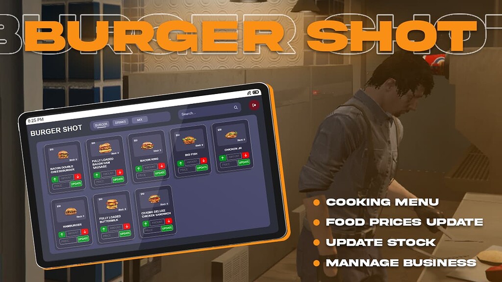 [Release] [ESX]/[QB] Burger Shot Job Ownable Restaurant - FiveM ...