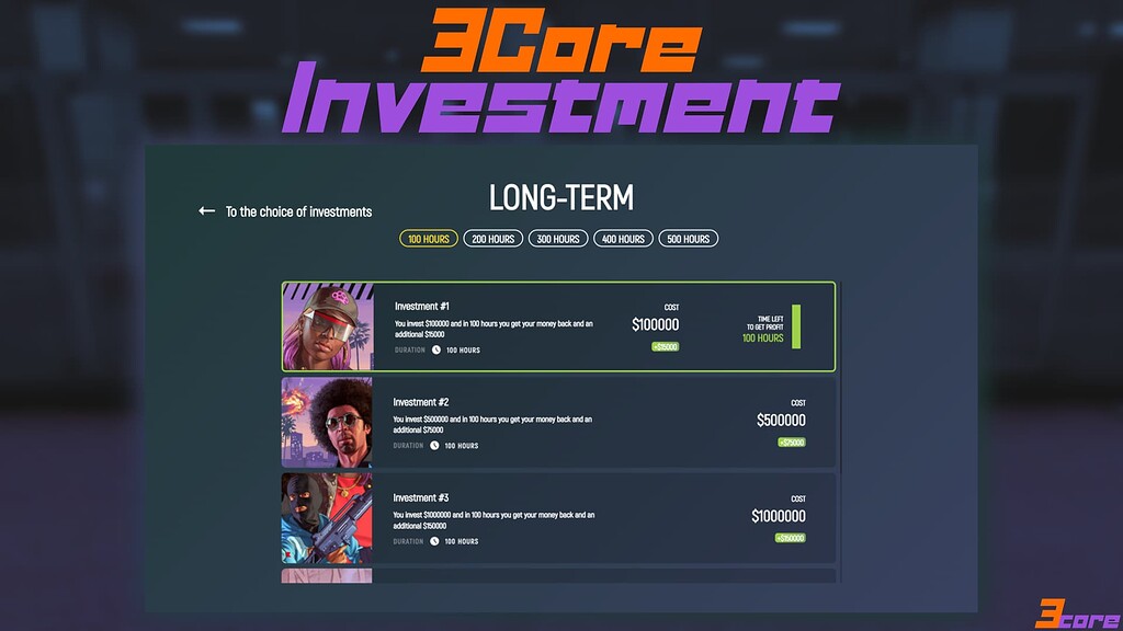 [paid] [qbcore And Esx] 3core Investments Fivem Releases Cfx Re Community