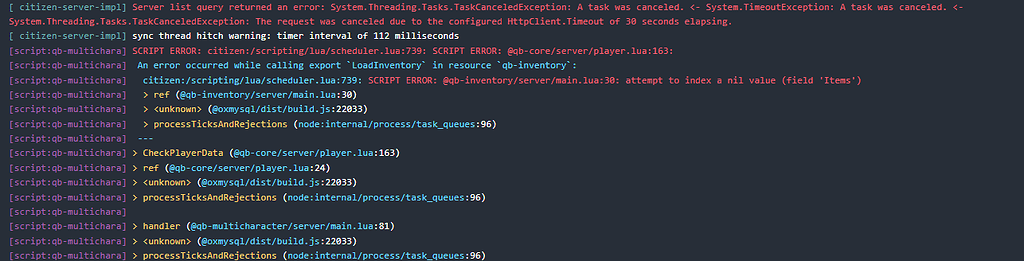 Inventory Error - Resource Support - Cfx.re Community