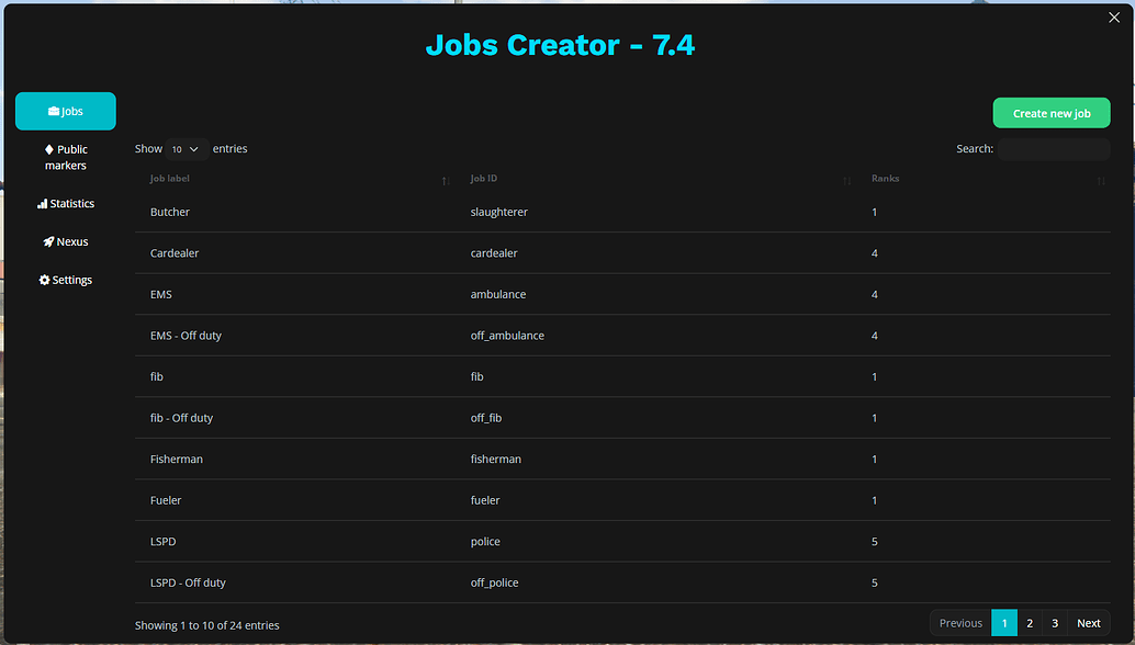 💼 Jobs Creator 8.0 [ESX][QBCore] - in-game Job Creation Menu without ...