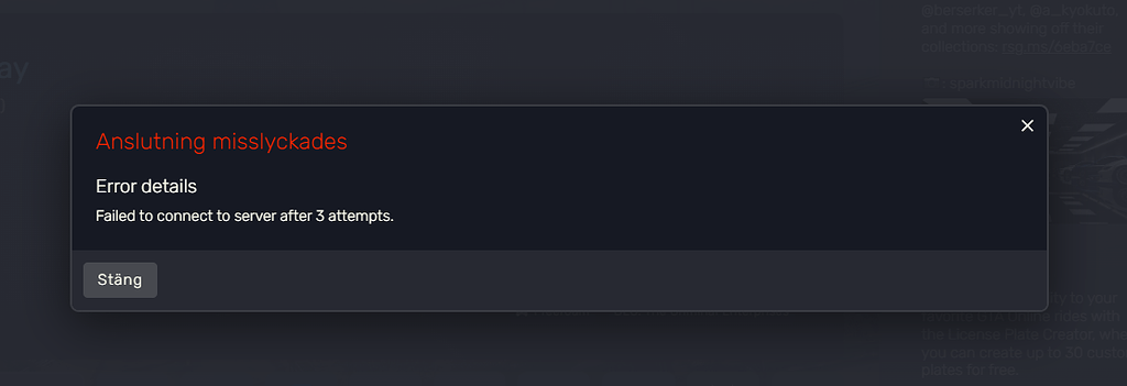 Failed to getinfo server after 3 attempts (Connection failed) - FiveM Client Support - Cfx.re ...