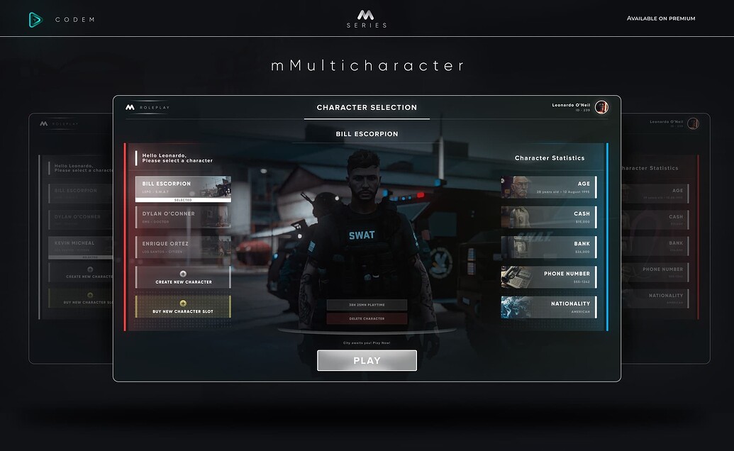 CodeM mMultichar ( Advanced Multicharacter ) QB - FiveM Releases - Cfx ...