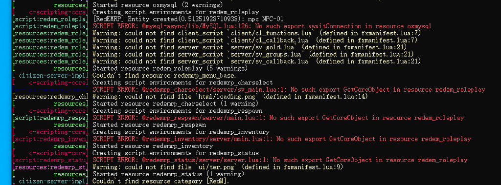 RedMrp startup error - Resource Support - Cfx.re Community