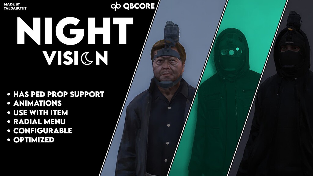 [QBCORE] Night Vision - With PED Support - FiveM Releases - Cfx.re Community