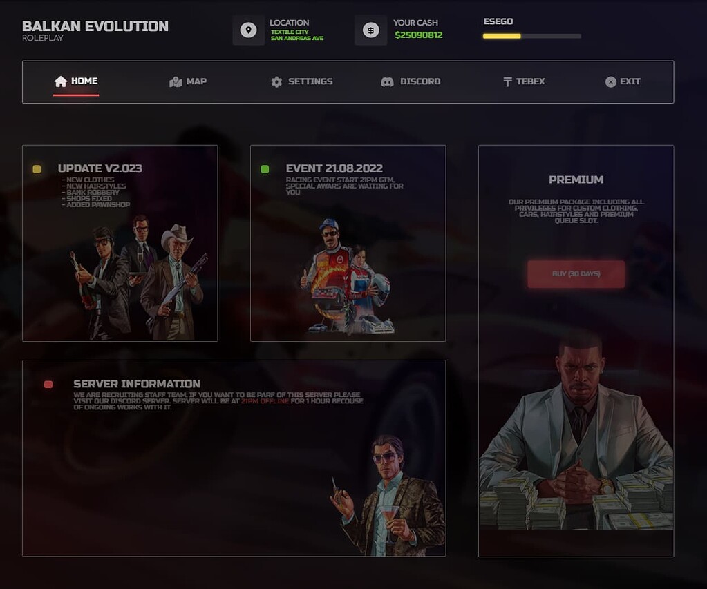 [PAID] Main Menu & Settings [ESX][QBUS] - Releases - Cfx.re Community