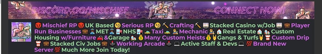 Mischief RP UK Based Serious RP😈 - Server Bazaar - Cfx.re Community