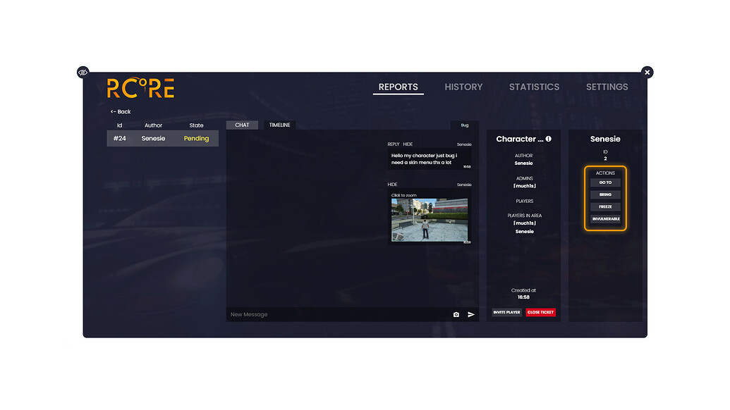 RCore Advanced report system - chat, tags, transcripts, timeline ...