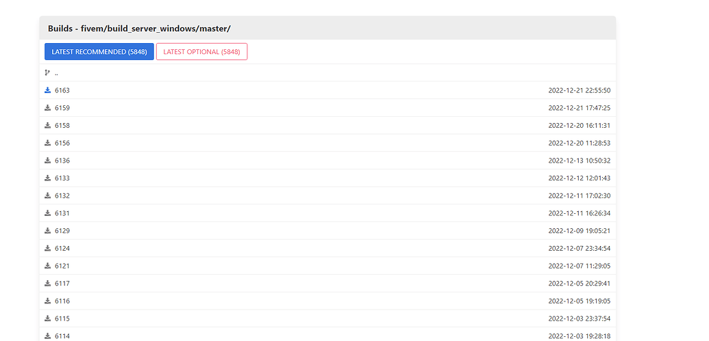 Bug server artifact version is outdated - Bug Reports - Cfx.re Community
