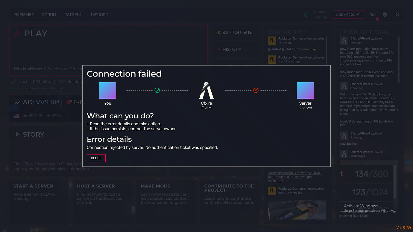 Identifier missing - FiveM Client Support - Cfx.re Community