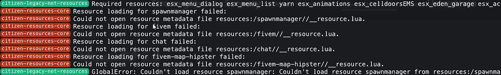 Error resources:/spawnmanager//__resource.lua - FiveM Client Support - Cfx.re Community