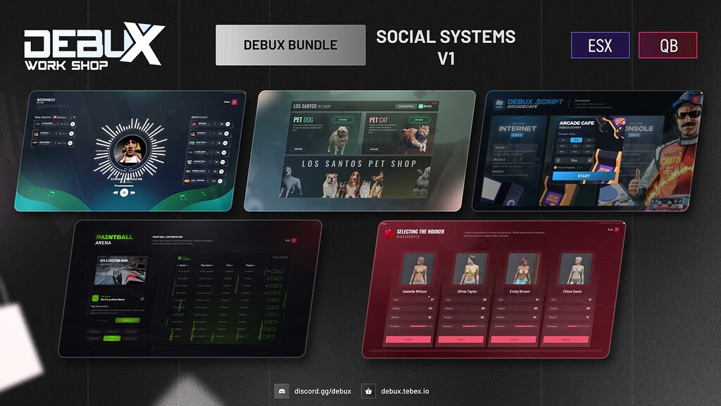 [ESX-QB]Debux Social Bundle V1 - FiveM Releases - Cfx.re Community