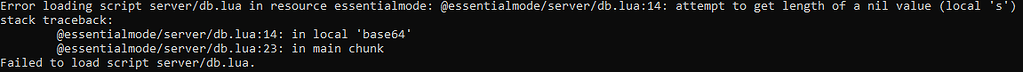 [HELP] Essentialmode Database Errors - Page 2 - ES/ESX - Cfx.re Community
