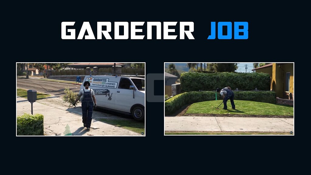 [PAID][ESX][QB] 👨‍🌾 REALISTIC GARDENER JOB(UI, target, optimized ...