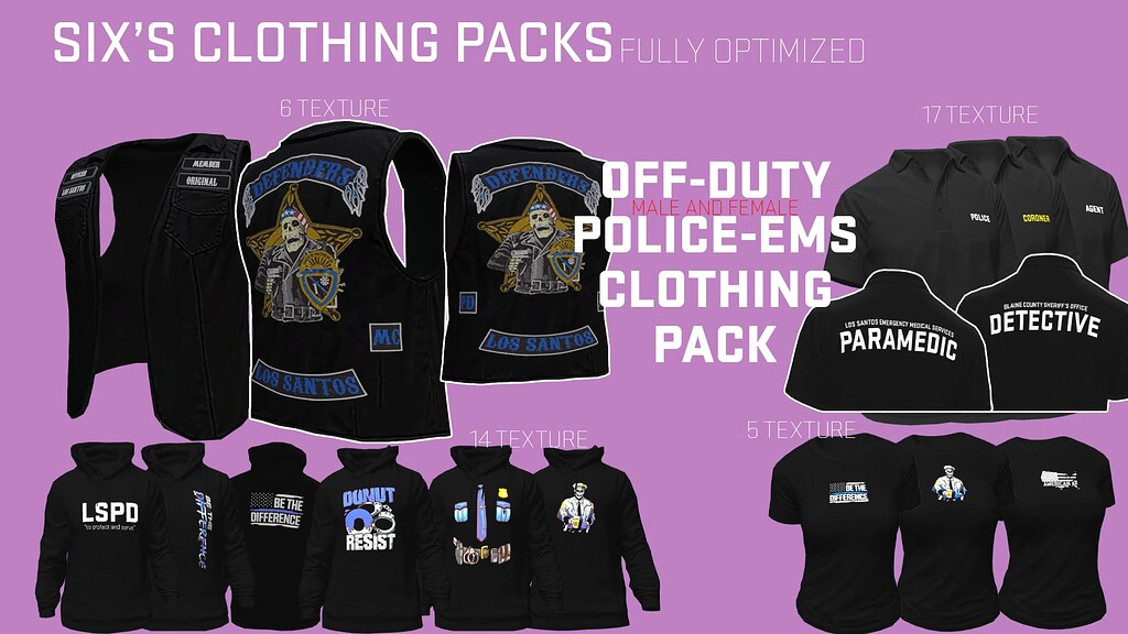 [PAID] Off-Duty PD-Ems Clothing Pack, Multiple Variations, Male/Female ...