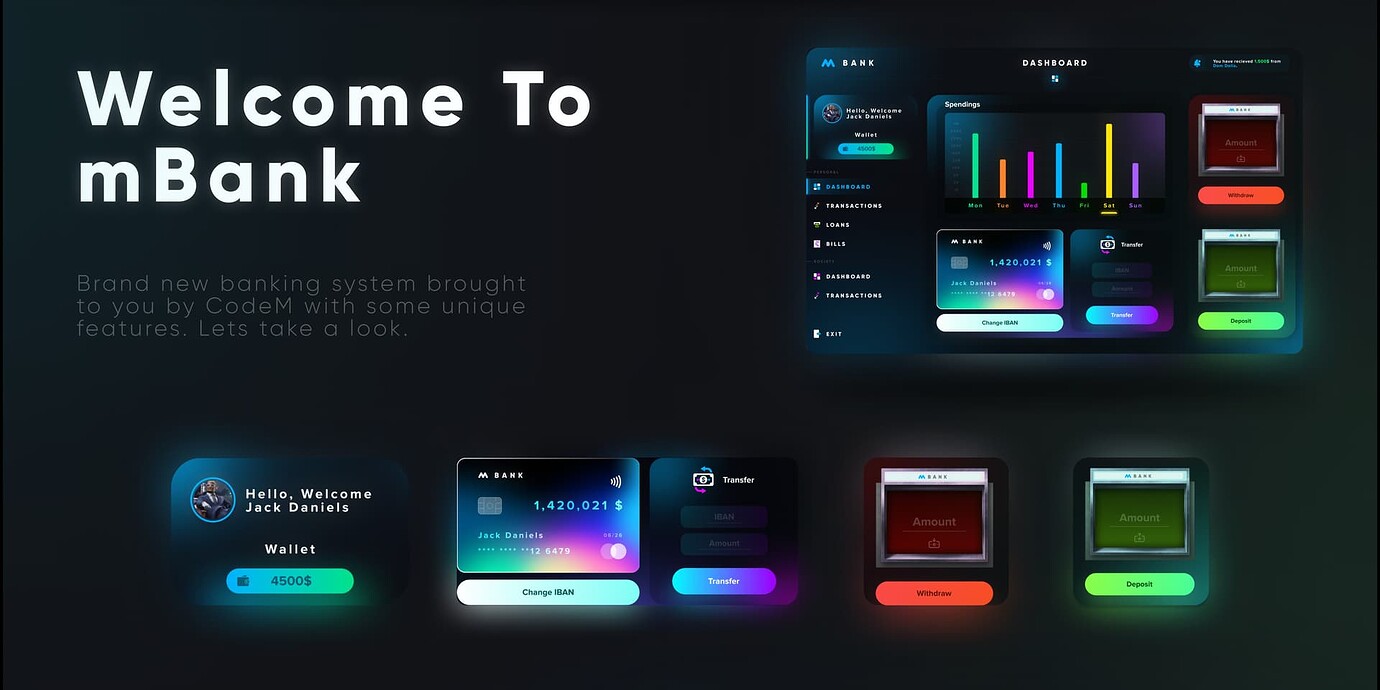 CodeM mBank ( Advanced Banking System ) ESX QB - FiveM Releases - Cfx ...