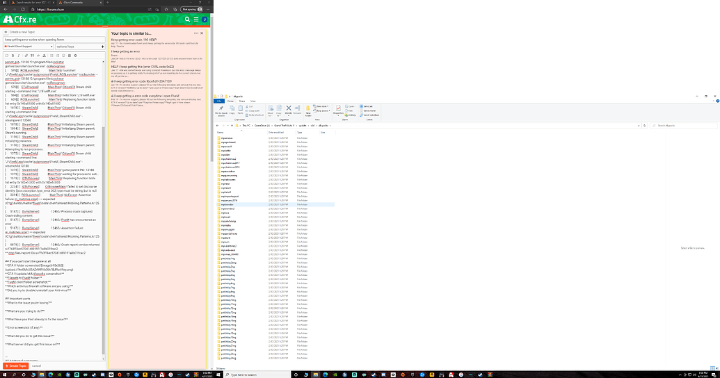 keep getting error codes when opening fivem - FiveM Client Support ...