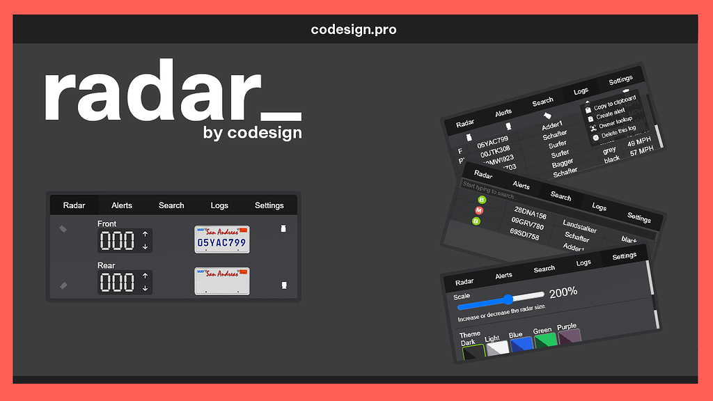 [PAID] Codesign Police ALPR Radar - Releases - Cfx.re Community