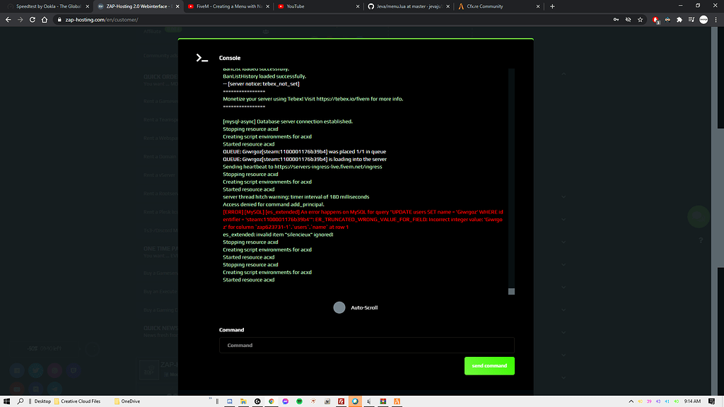 Es extended problem - Resource Support - Cfx.re Community