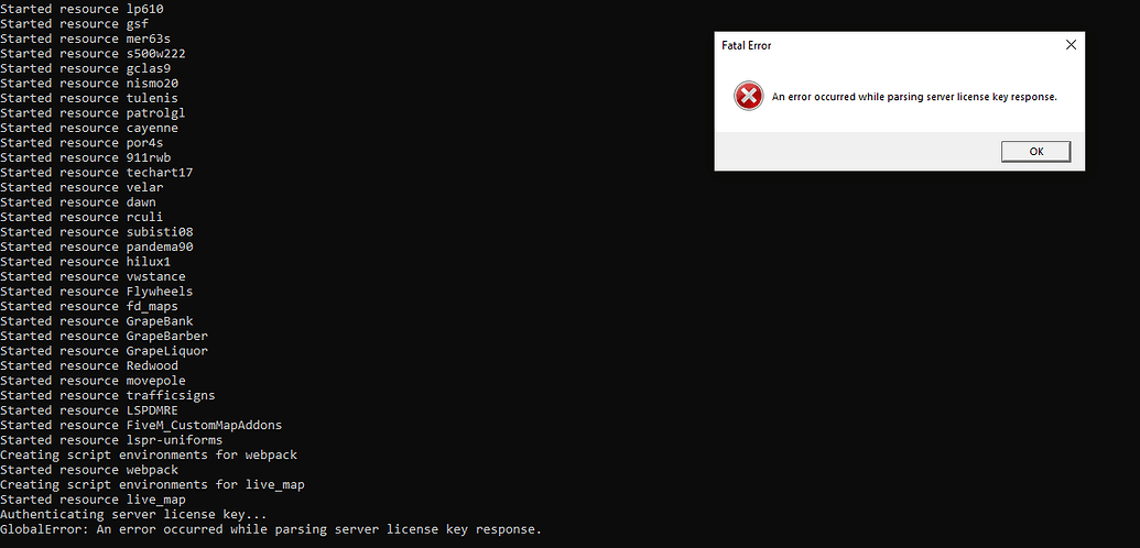Server Authentication Issue - Server Discussion - Cfx.re Community