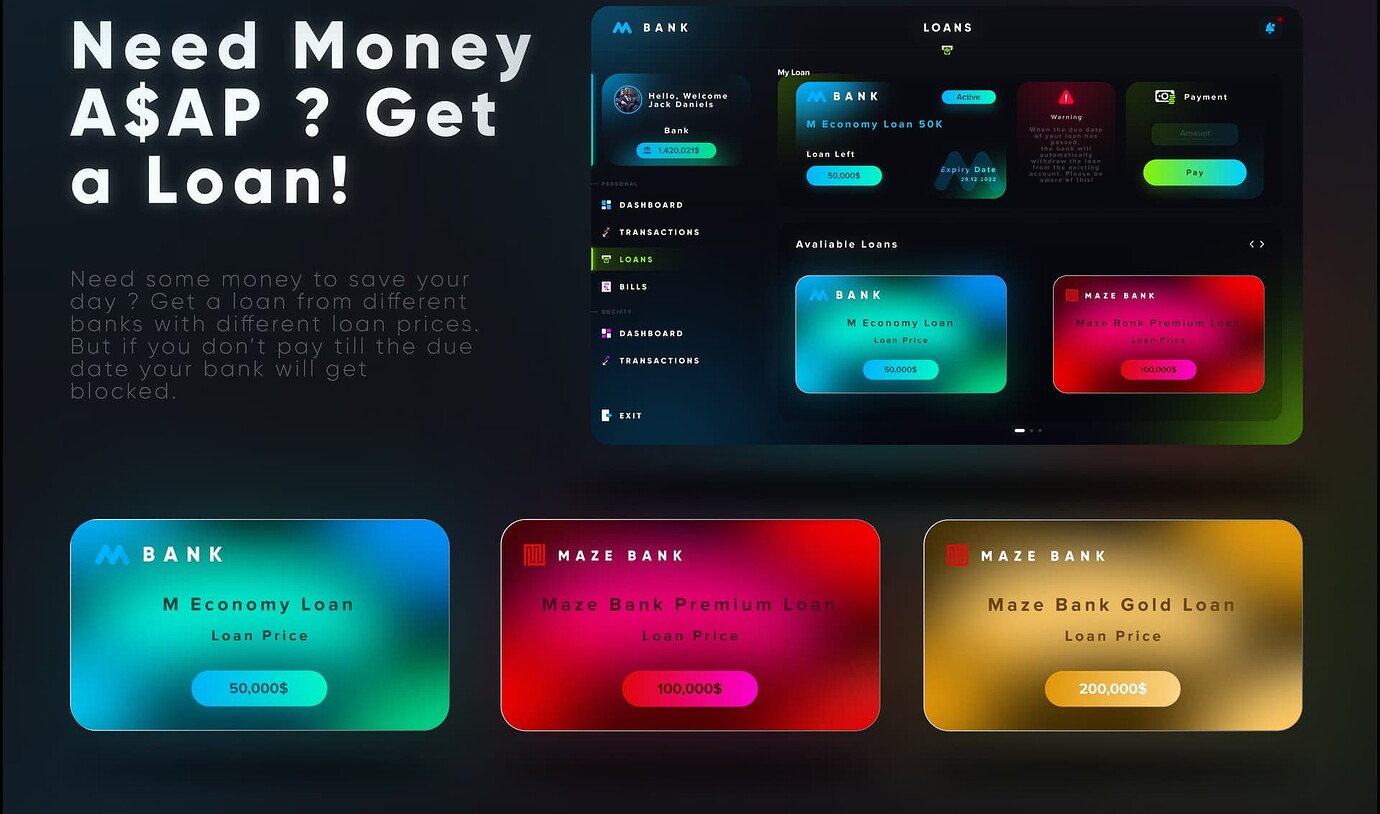 CodeM mBank ( Advanced Banking System ) ESX QB - FiveM Releases - Cfx ...