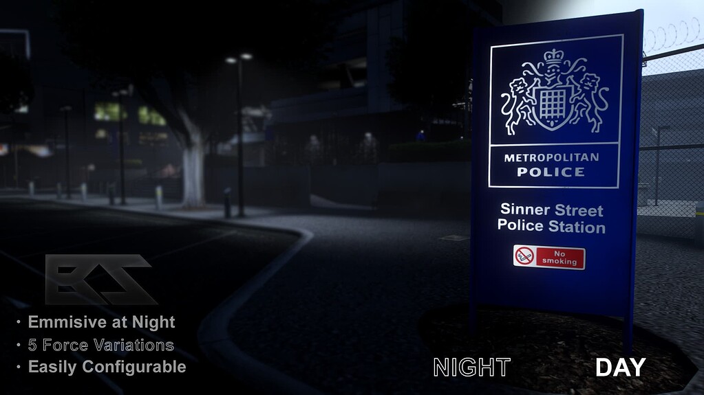 (Customizable) Metropolitan Police Sign Post [Prop] [Customizable ...