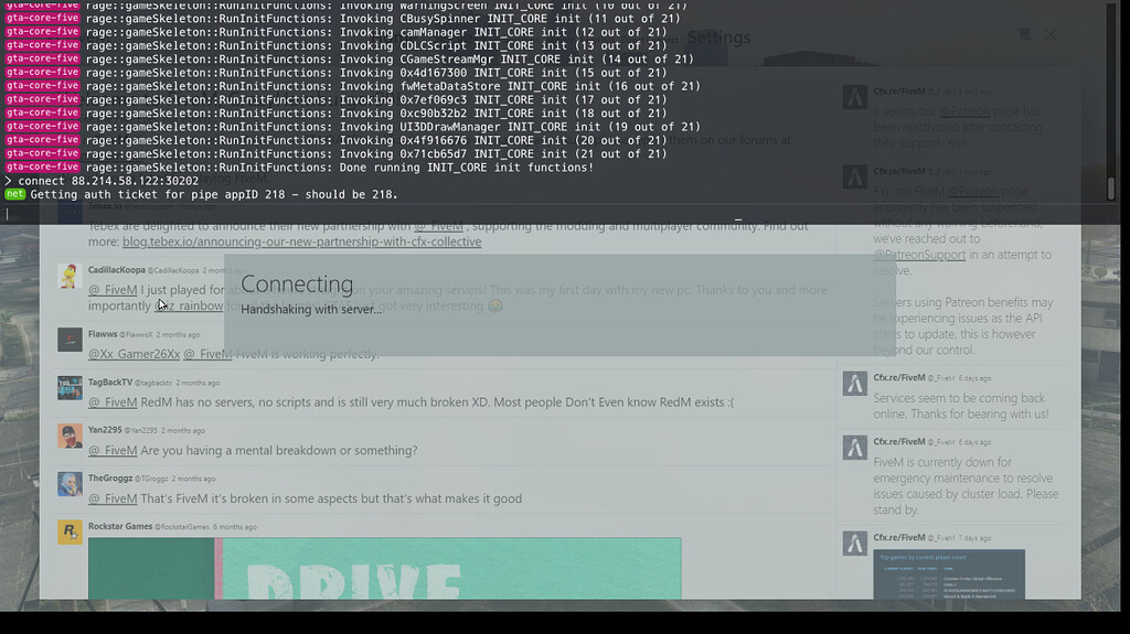 "Corruption uncovered" Server loading error - FiveM Client Support ...