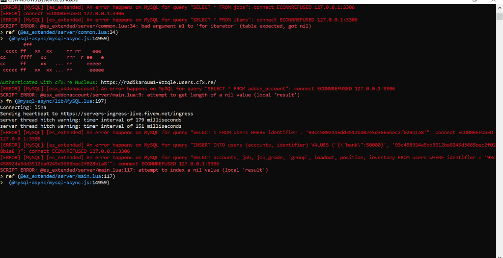MySQL error when starting the server? - Server Discussion - Cfx.re ...