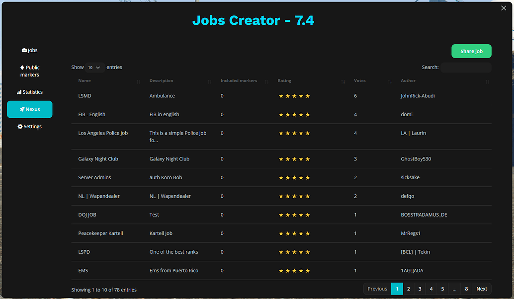 💼 Jobs Creator 8.0 [ESX][QBCore] - in-game Job Creation Menu without ...