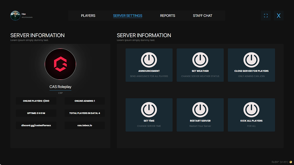 [RSG AVAILABLE & VORP] Code After S*x Advanced Admin Menu V2 (Discord Perms, Commands, Reports ...