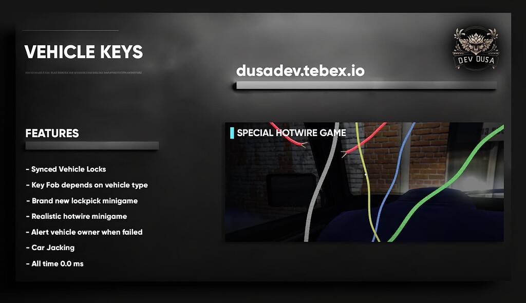 Dusa Vehicle Keys | ESX - QB - FiveM Releases - Cfx.re Community