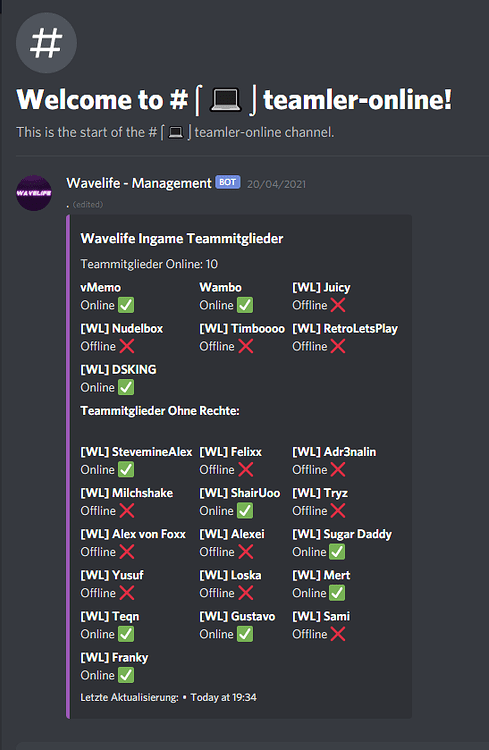 [PAID] Team-Status Discord Bot | By L-Development - FiveM Releases ...