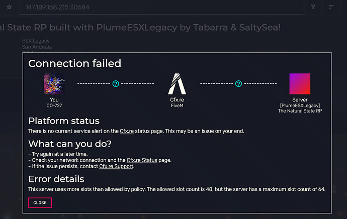 Unable to connect to a server in FiveM - FiveM Client Support - Cfx.re ...