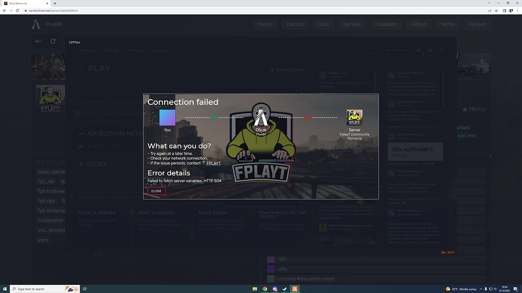 Fivem connection to servers problem. - FiveM Client Support - Cfx.re ...