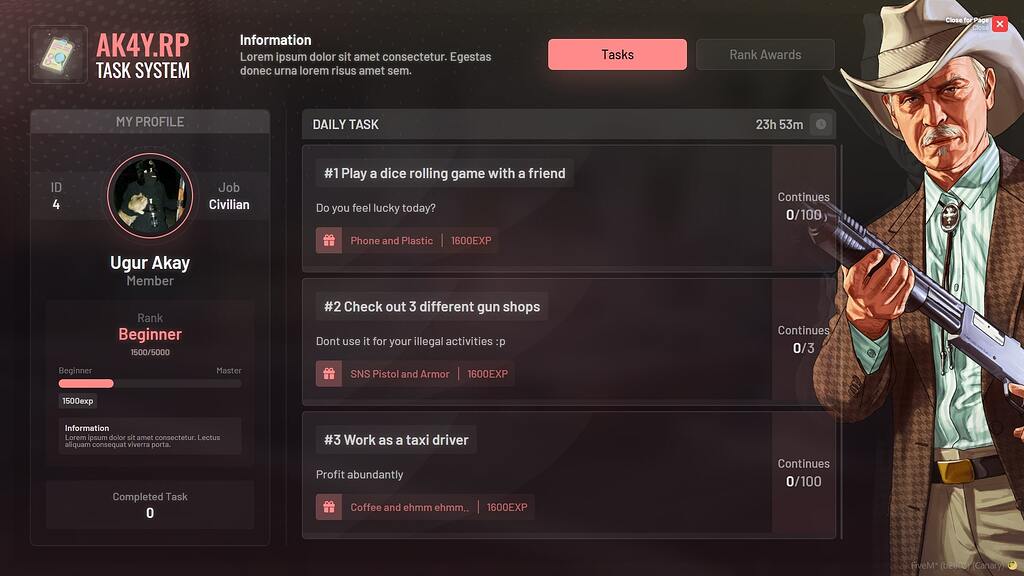 [QB/ESX] Advanced Task Script ( Rank System - Reward System ) - FiveM ...