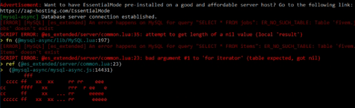 Es_extended alot of errors - ES/ESX - Cfx.re Community