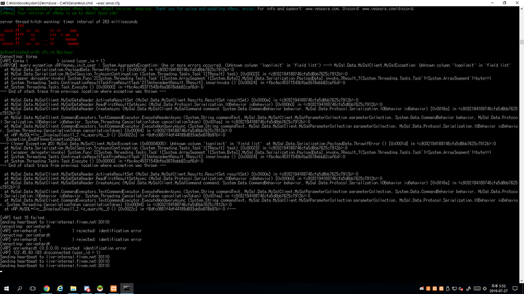 Fivem Server Mysql Error How Do Fix Resource Support Cfx Re Community