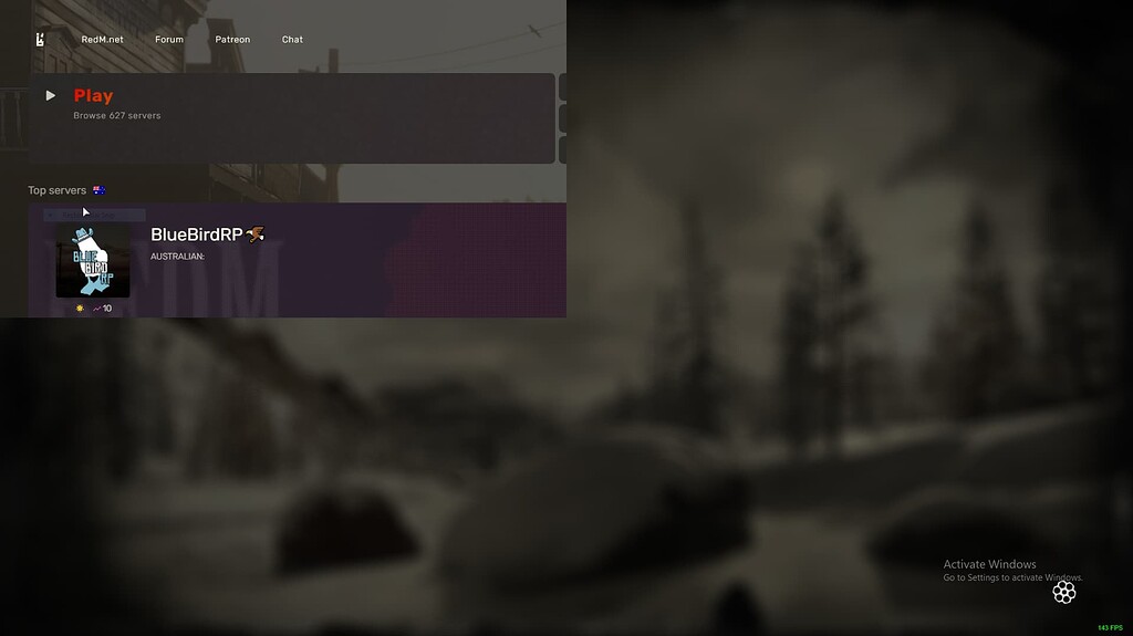 issue after server crash half quarter screen redm menu the rest a loading screen of a server i ...