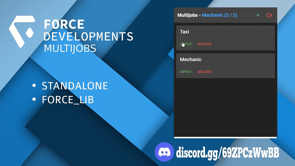 Force multijobs [standalone] (Multijobs system) - FiveM Releases - Cfx ...