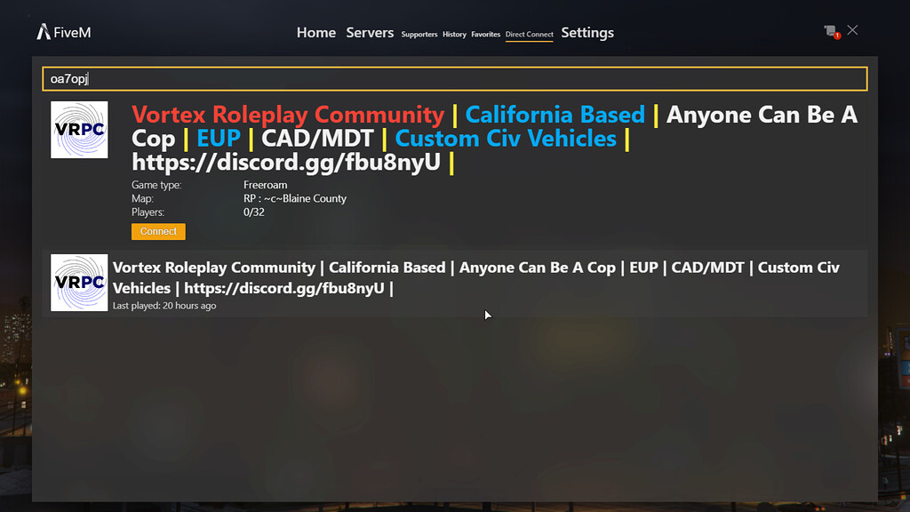 FiveM on Homescreen and Game Zoomed In - FiveM Client Support - Cfx.re ...