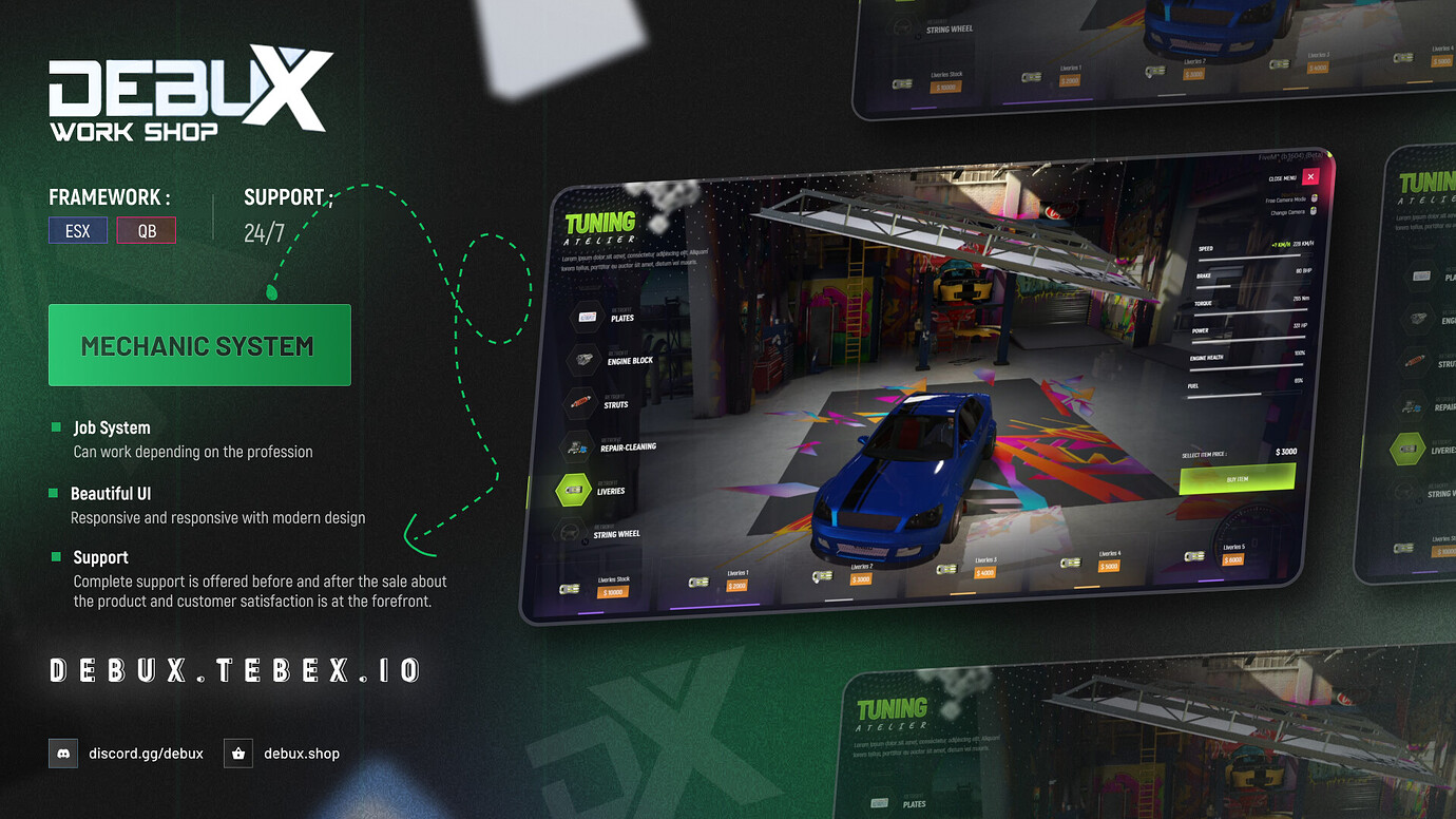 [ESX/QB] Mechanic Tuner Script - FiveM Releases - Cfx.re Community