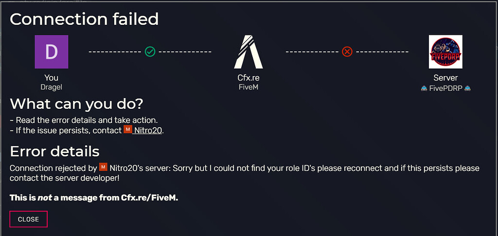 Connection Failure - FiveM Client Support - Cfx.re Community