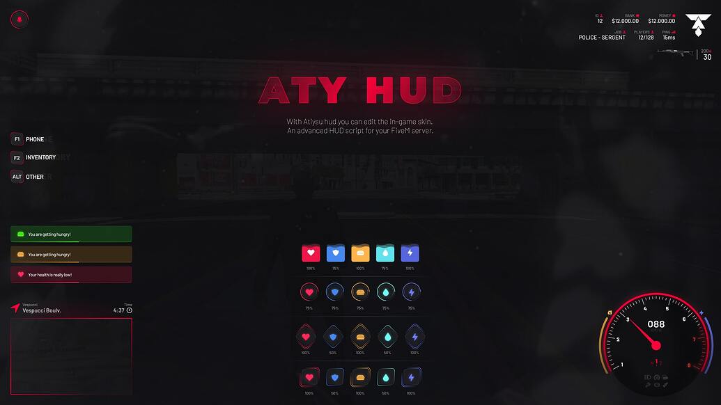 [QB/ESX] Advanced HUD | Change And Save Options | Customization - FiveM ...