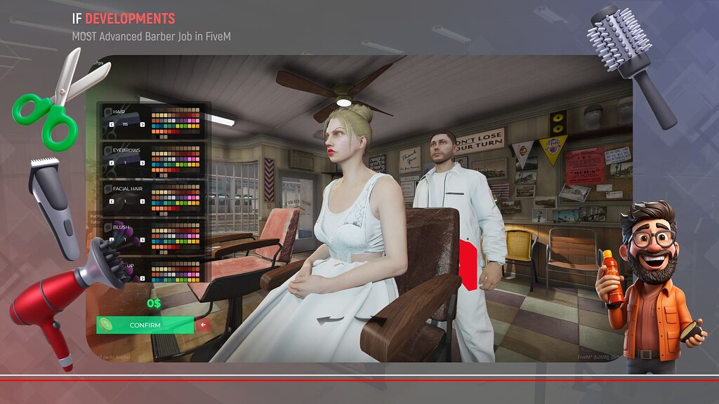 [ESX/QB] IF Buyable barber shops V1 (Ownable barber)(Barber job ...