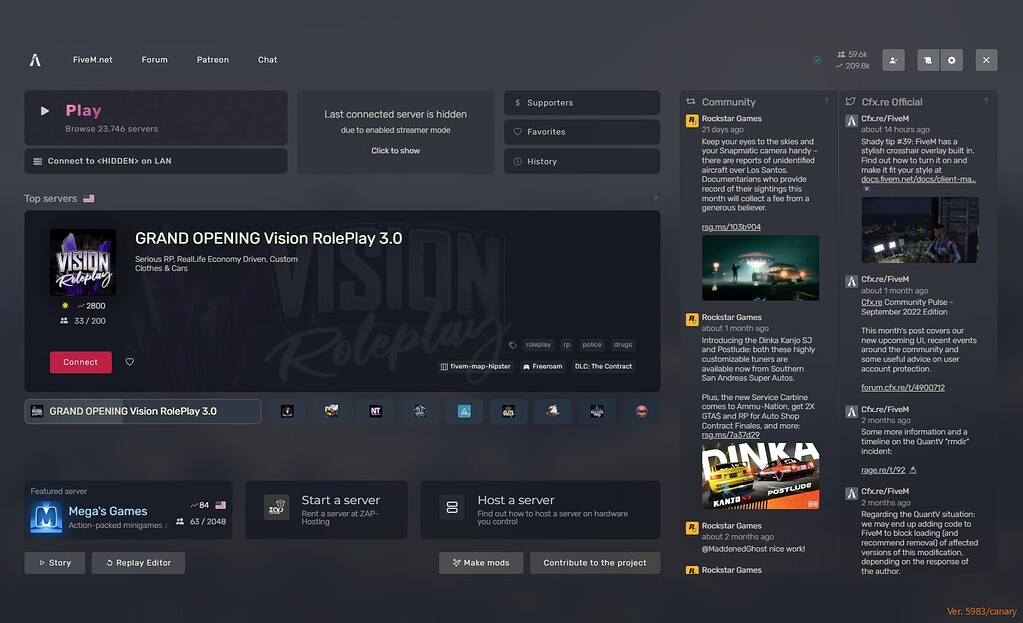 Cfx.re Client Update (FiveM & RedM) for November 8, 2022 - Release ...