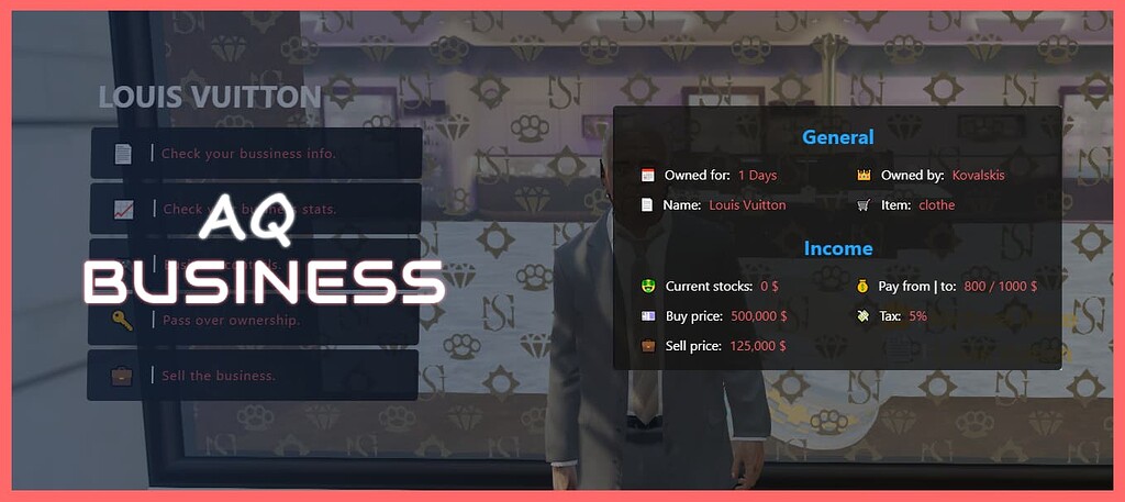 💼 [ESX] AQ-Business, manage businesses, manage workers - FiveM Releases ...