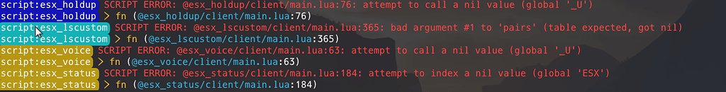 Problem with ESX - Discussion - Cfx.re Community