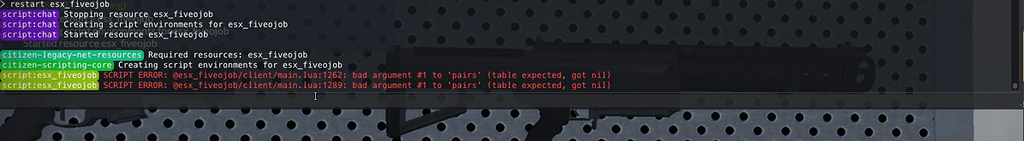 [HELP] Bad Argument #1 to ´Pairs´ (Table expected, got Nil) - Discussion - Cfx.re Community