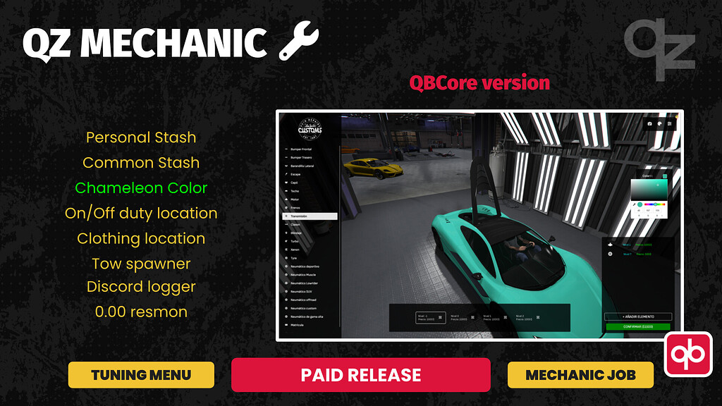 [QBCore] [Paid] qz-mechanic - FiveM Releases - Cfx.re Community