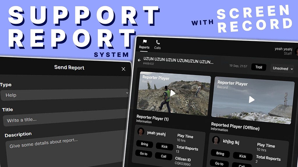 Support (Report) System with Screen capture - FiveM Releases - Cfx.re ...